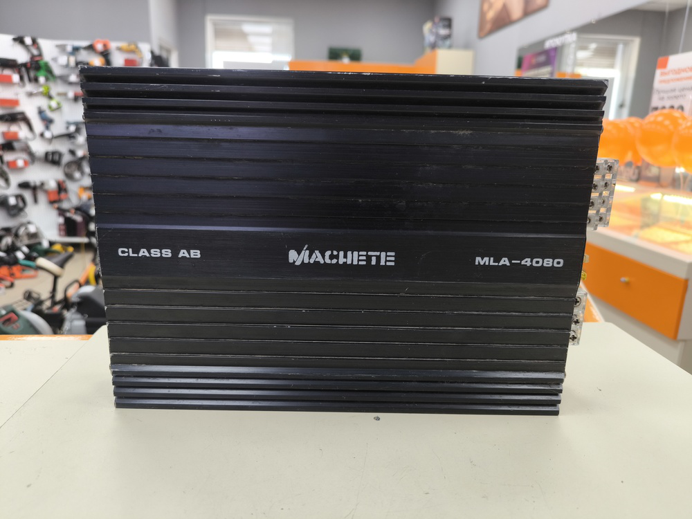 Усилитель 4-канальный Machete MLA-4080 AB класс, 80 Вт x 4 при 4 Ом, 120 Вт, б/у, уценка