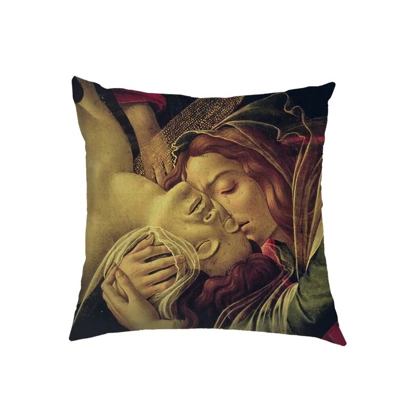 Наволочки с принтом "Рождение Венеры", Ботичелли, полиэстер 40x40cm, bzBotticelli12g