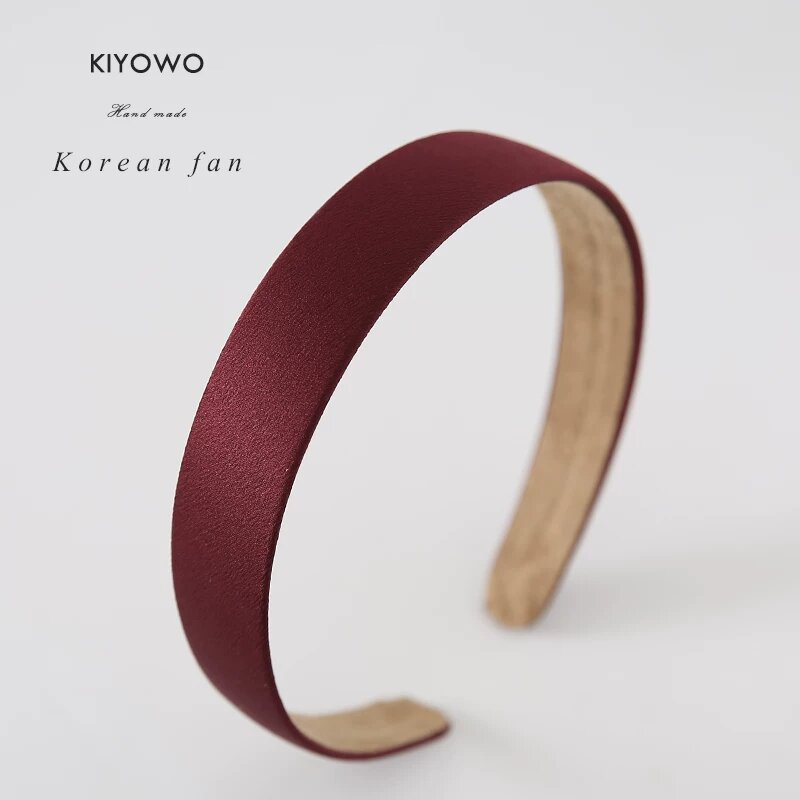 Корейский широкополый ободок в бордовом, универсальный женский аксессуар, элегантный и модный