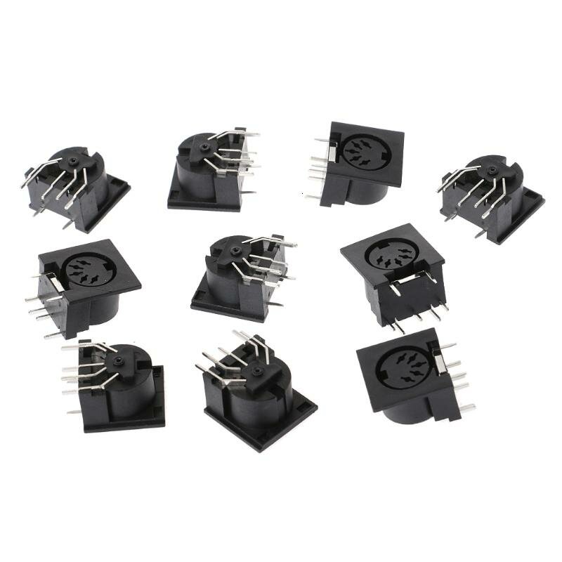 Гнездо DIN5 DS-5-01 MIDI, 10 шт./набор, Черный