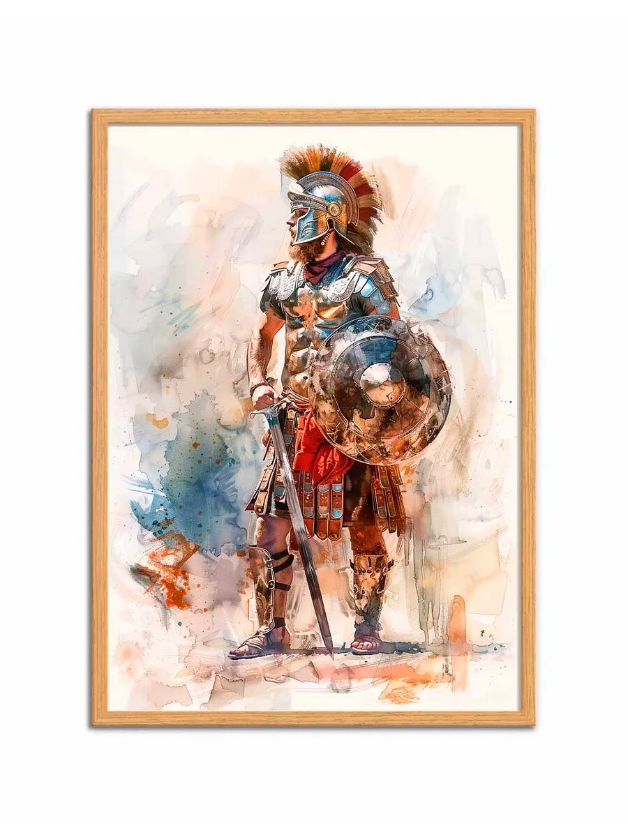 Лев-животное-гладиатор 1, Плакат 30x42см