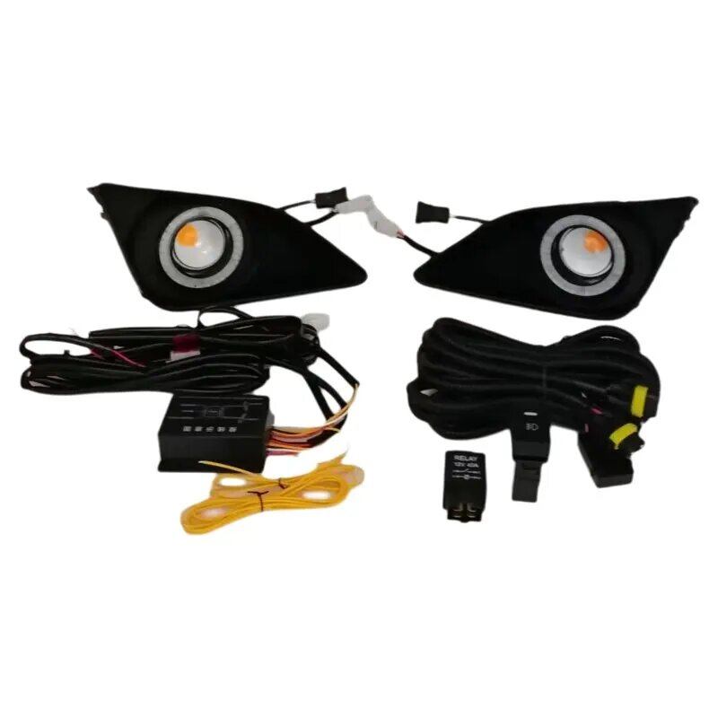 Светодиодные противотуманные фары Toyota Corolla Altis 2007-2009, двухцветные, Angel Eye, fog lamp with wiring
