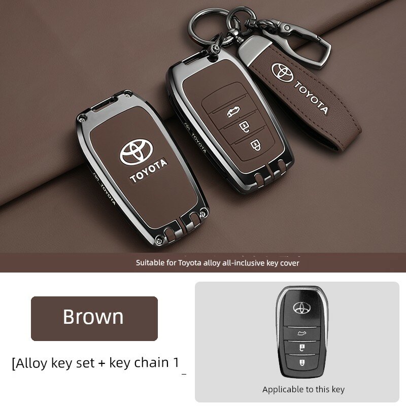 C-стиль 3-кнопочный гунметалл-ключевой чехол с набором Toyota Emblems для BZ5/BZ3