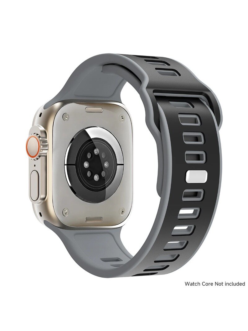 Подходит для Apple Watch Ultra 3/2 49 мм , подходит для iwatch серии 11 10 9 8 46 мм 45 мм 44 мм двухцветный силиконовый ремешок