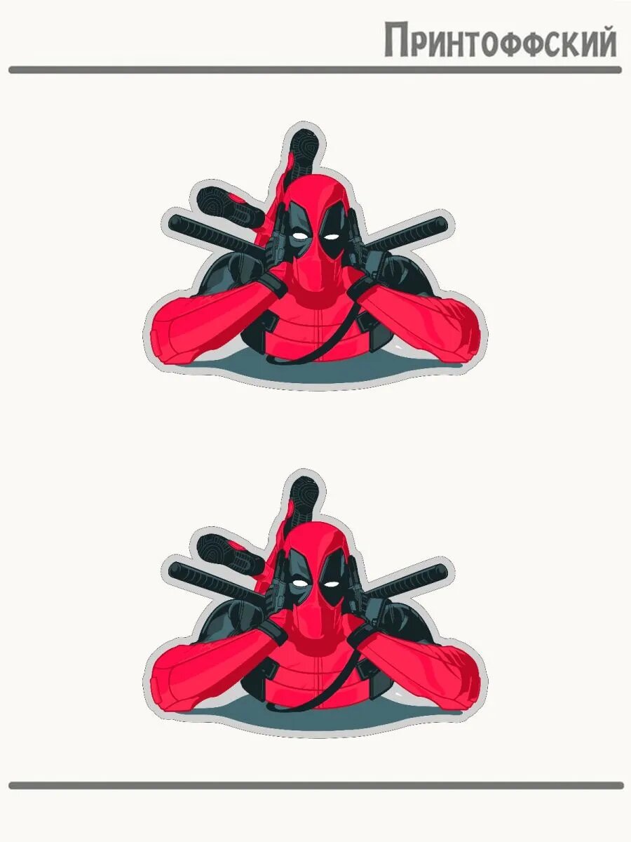 2-е (Две) Термонаклейки Deadpool