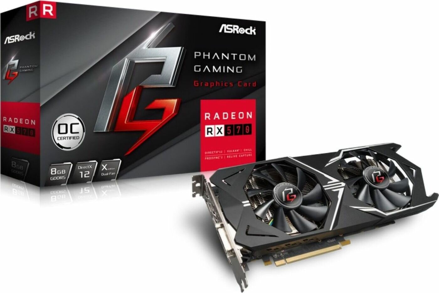 Видеокарта ASRock Phantom Gaming D Radeon RX 570 OC 8GB, PG D RADEON RX570 8G OC