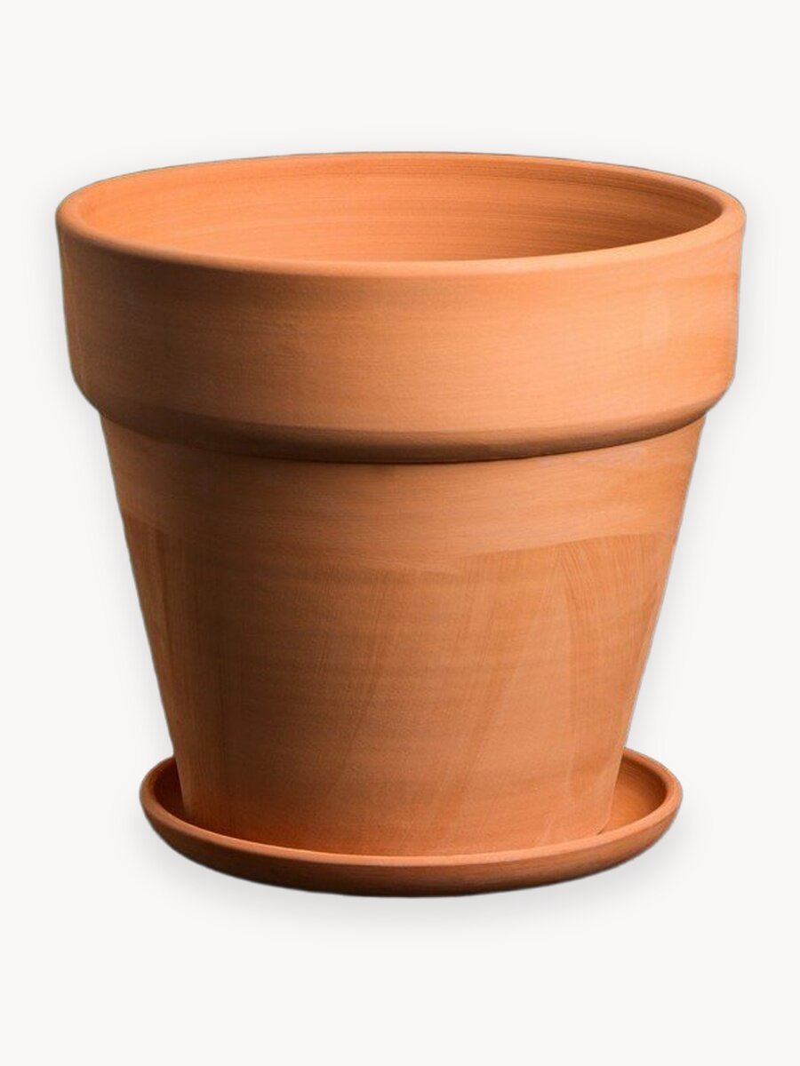 Горшок цветочный с поддоном 8 л, терракот керамика, (М)