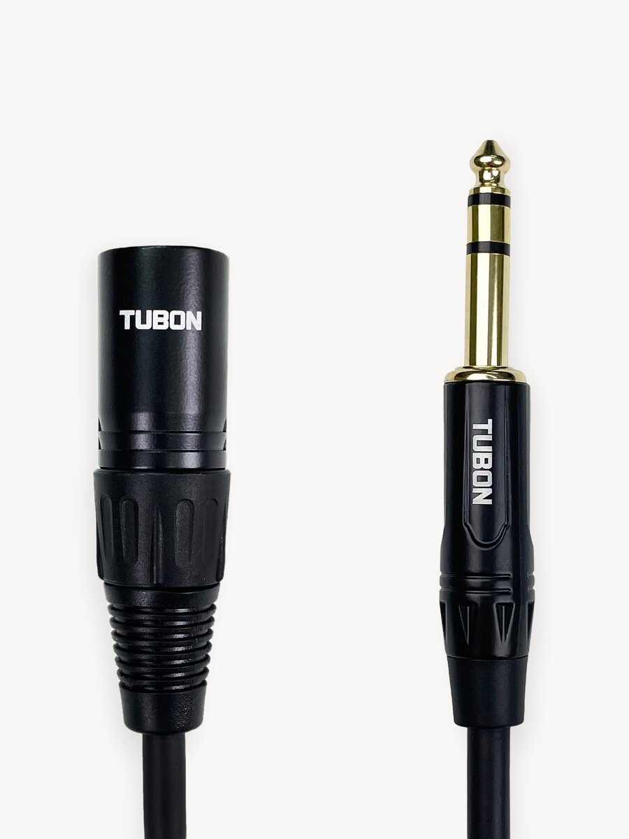 Кабель TUBON Балансный Микрофонный межблочный XLR (M) Male - 6.3 мм jack (M) OD6.0 ПВХ XMJ002 1м