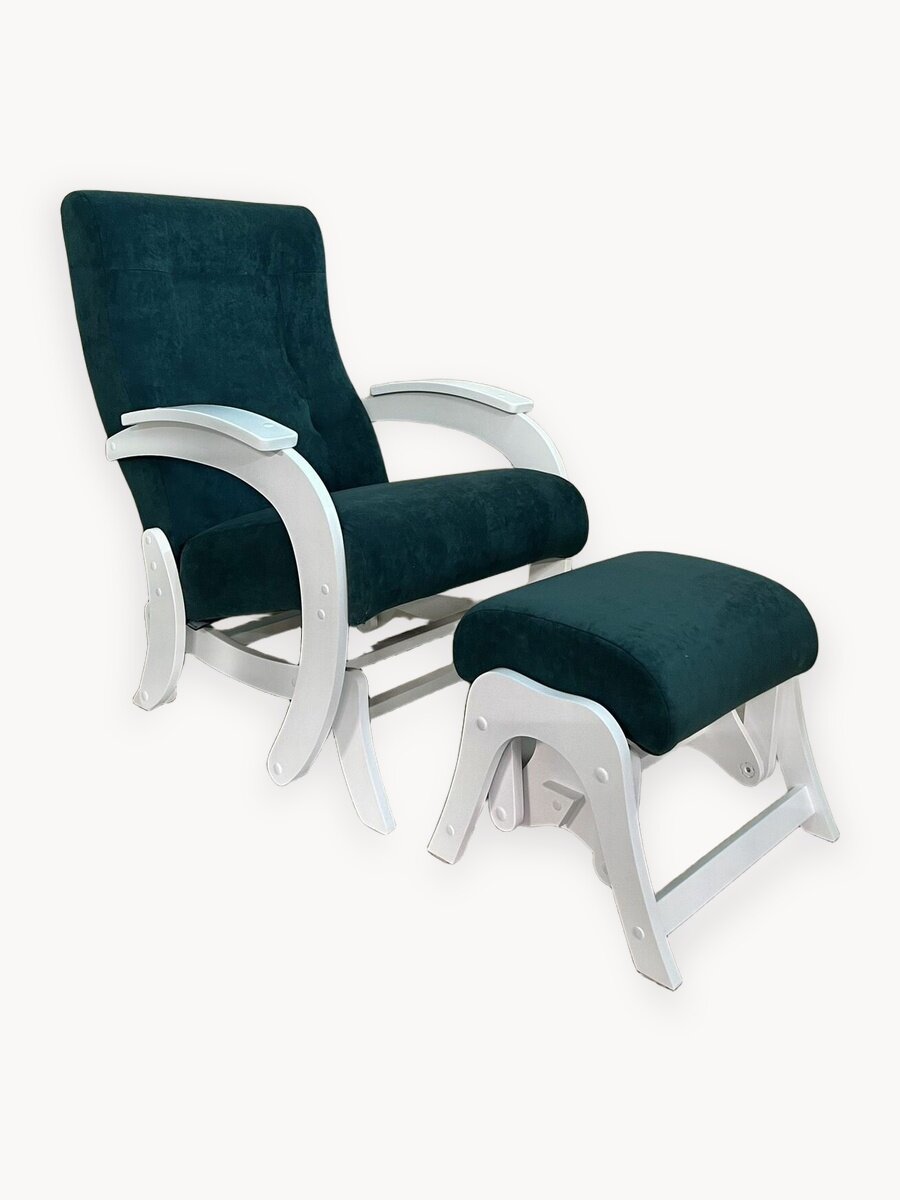 Кресло-качалка "Комфорт" Wood Space с пуфом-качалкой, для отдыха и кормления, с мягкими накладками на подлокотники