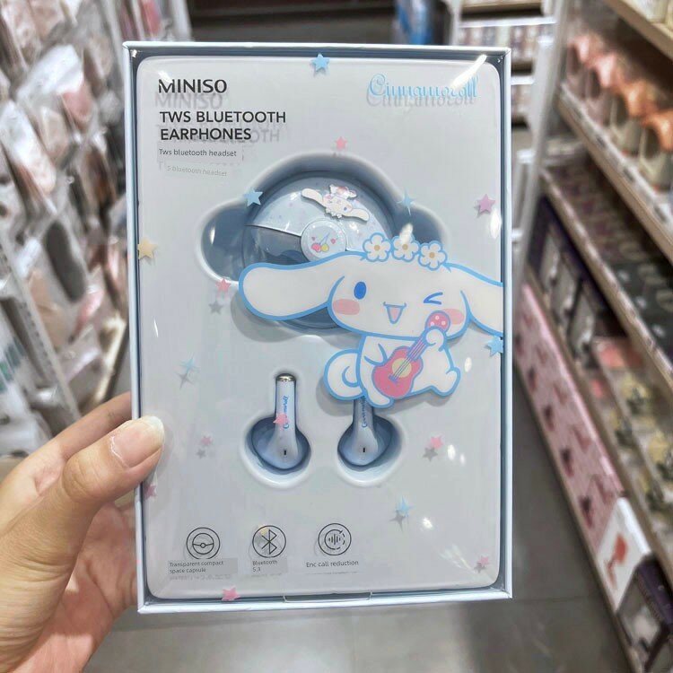 Беспроводные портативные Bluetooth-наушники Miniso Cinnamoroll Kuromi TWS для прослушивания музыки и звонков, Bluetooth