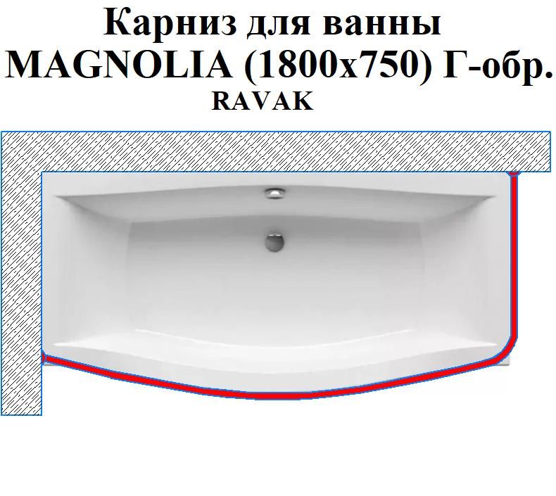 Карниз для ванны MAGNOLIA (1800х750) Г-обр. Ravak