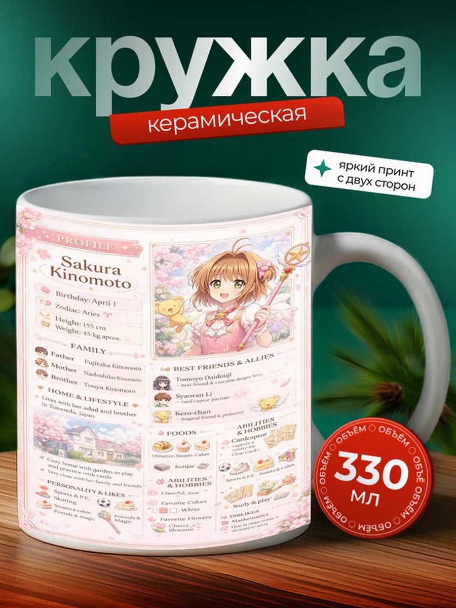 Кружка Собирательница карт Сакура аниме 20,