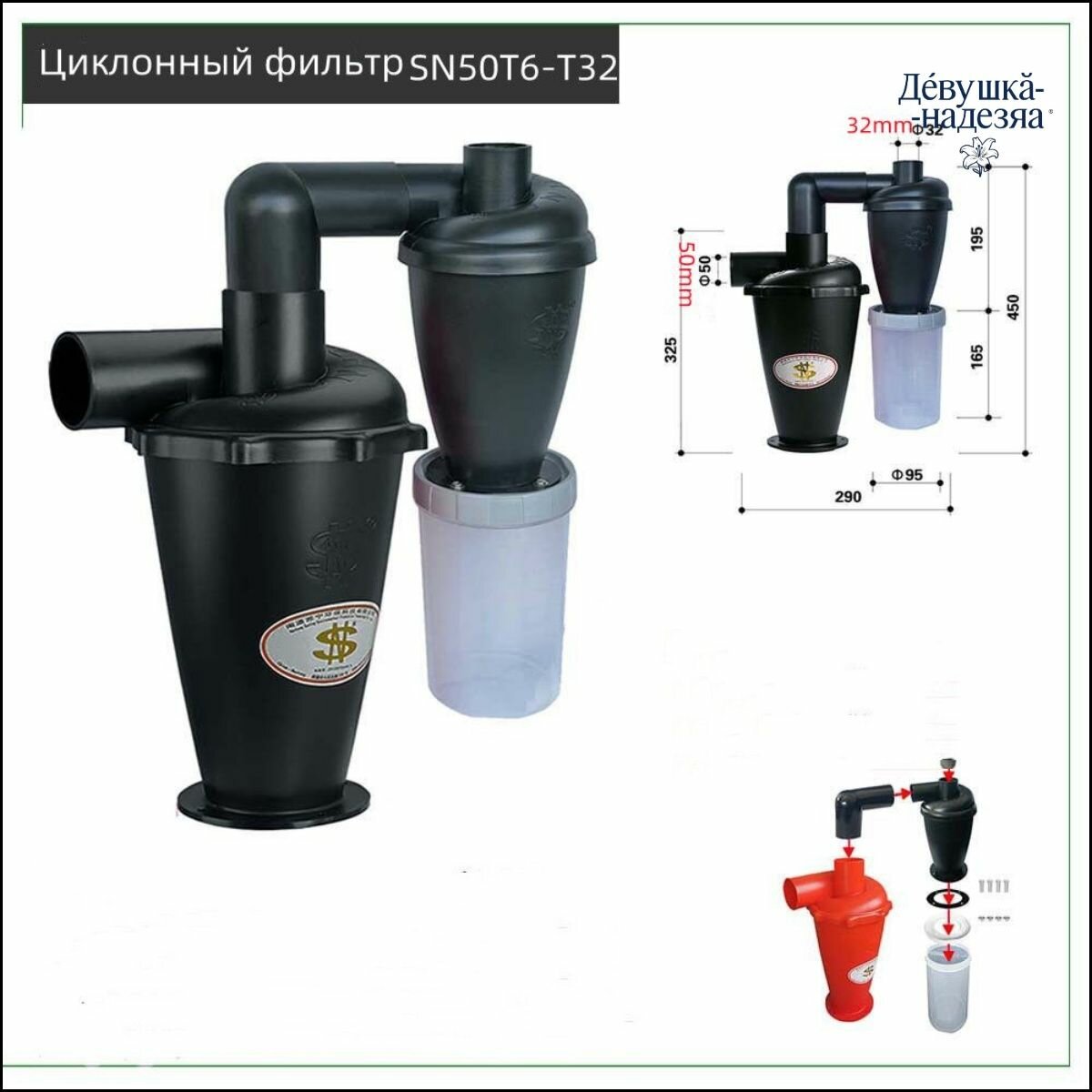 Циклон для пылесоса, циклонный фильтр двойной фильтрацией