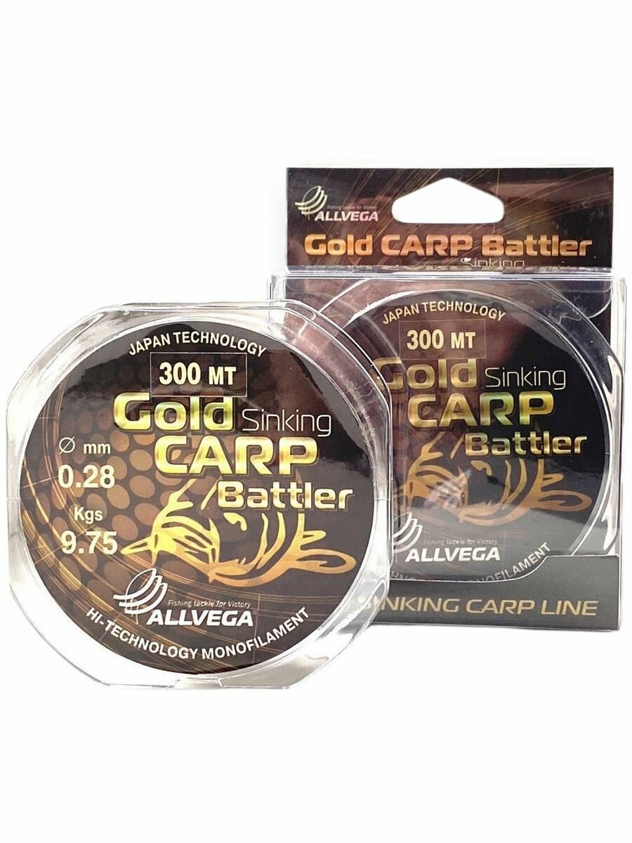 Леска для рыбалки на карпа 300м 0,28мм 9,75кг тонущая