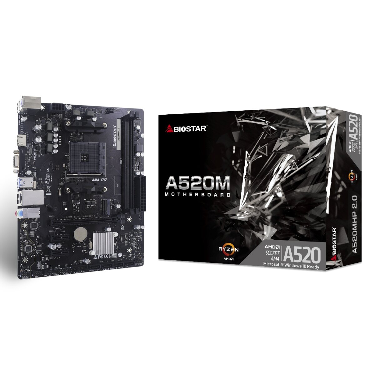 Материнская плата BIOSTAR A520MHP, AM4, AMD A520, Micro-ATX, RTL (A520MHP 2.0)