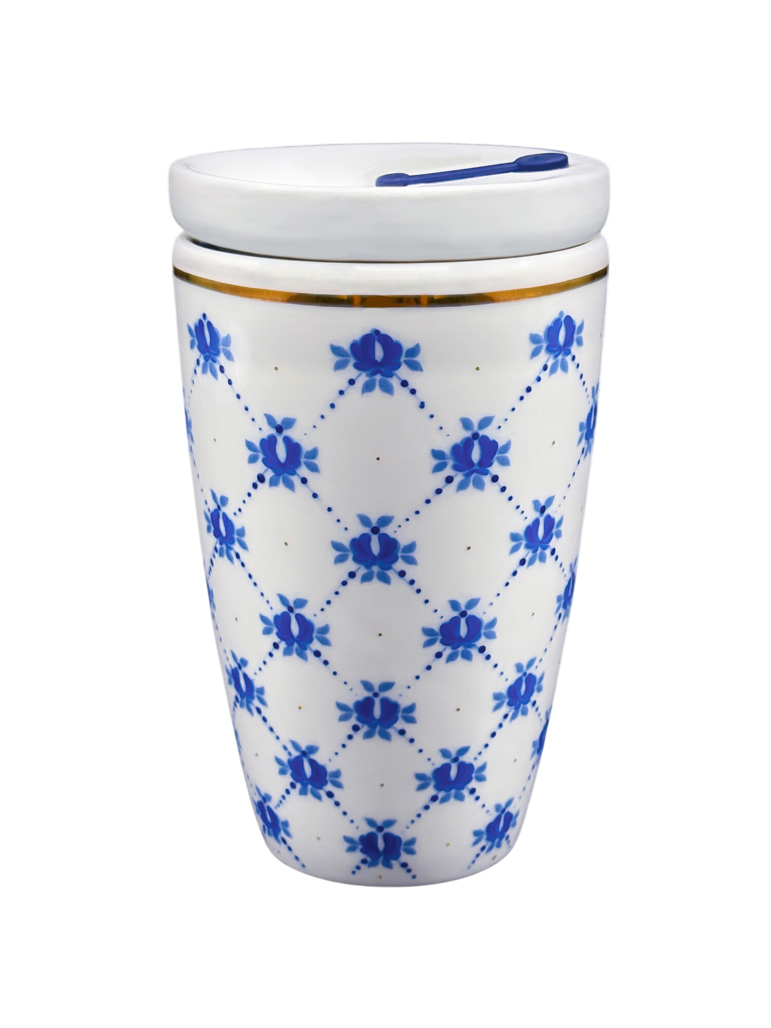 Стакан кофейный «Восторг» (лазурный ситец) надгл. краски/золото "