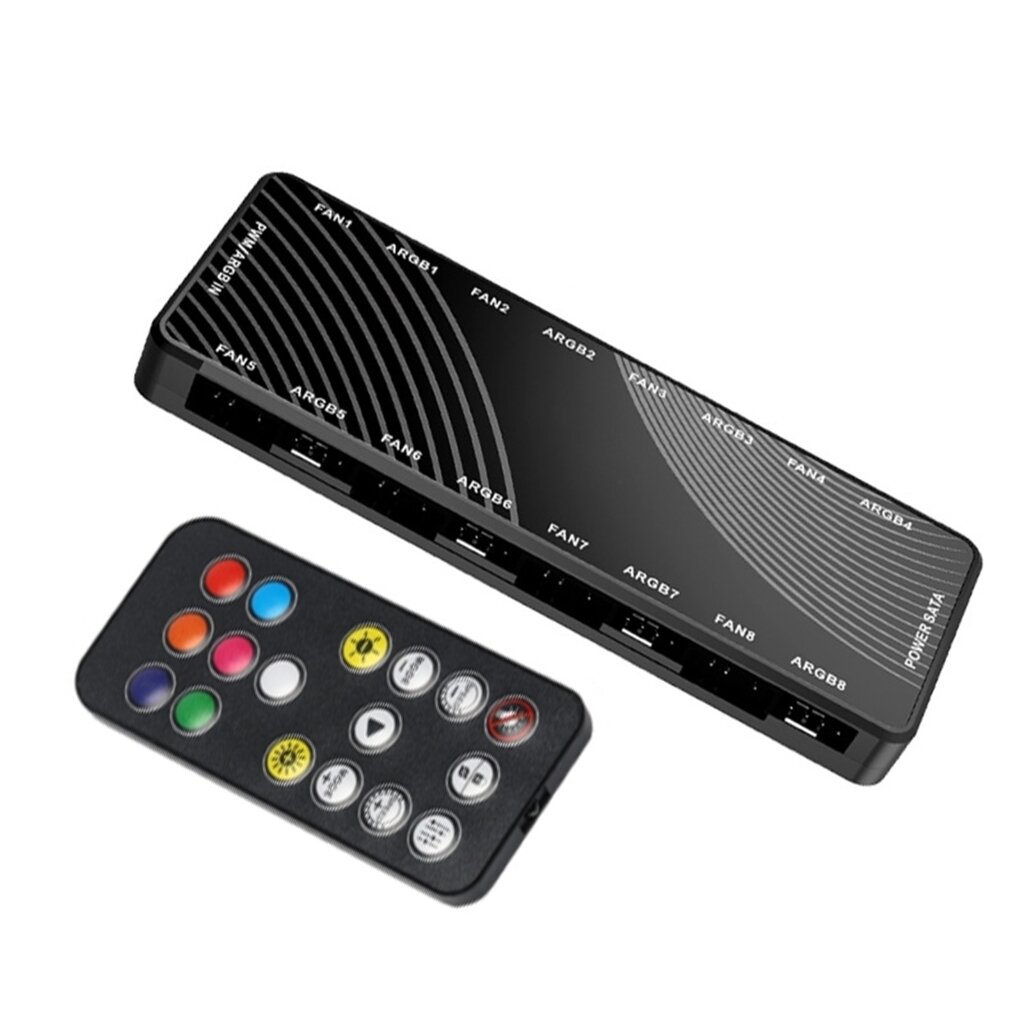 Компактный вентиляторный хаб, 8 портов ARGB, разветвитель 8 портов PWM, оптимизация охлаждения