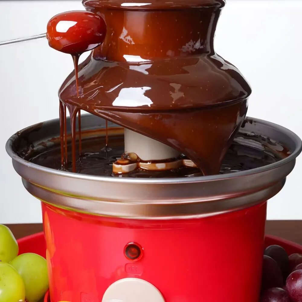Аппарат для горячего шоколада Chocolate Fondue Fountain Gastrorag, Красный, 65 Вт, Разборная конструкция — фото 1