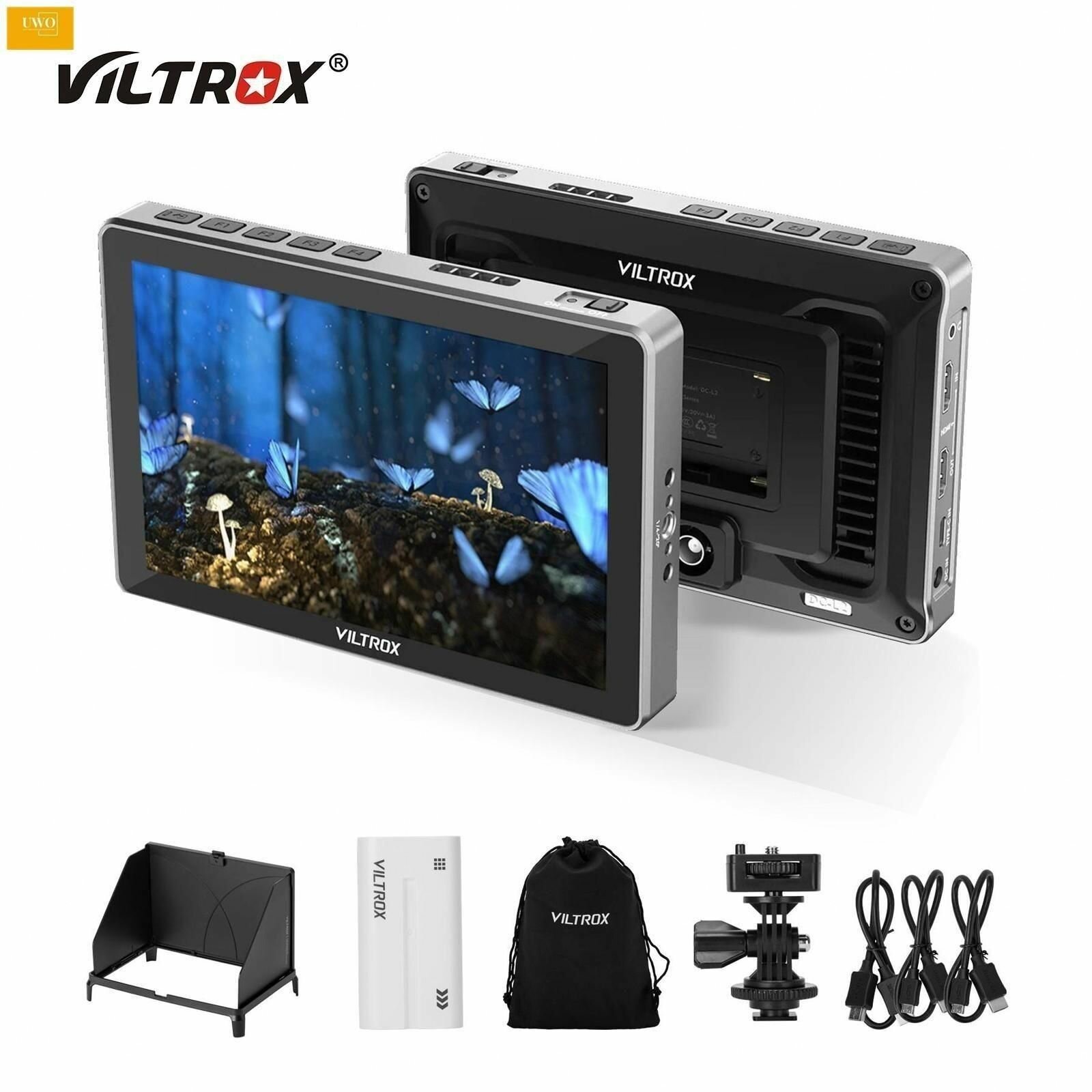 VILTROX DC-L1 7-дюймовый сенсорный монитор для камеры, вход/выход HDMI 4K 60 Гц, яркость 600 нит, монитор камеры 1280x800 с 3D LUT, осциллографом, контурной коррекцией, ложным цветом