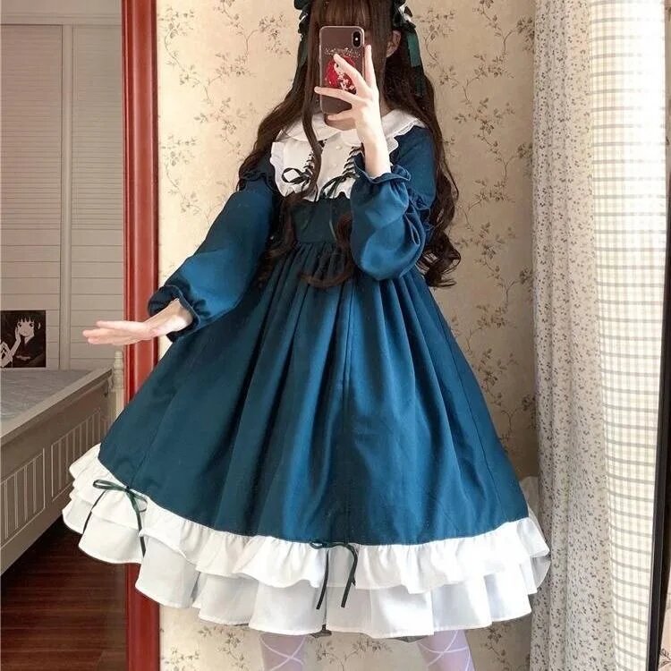 Платье Лолита темно-синее, Girly Dress