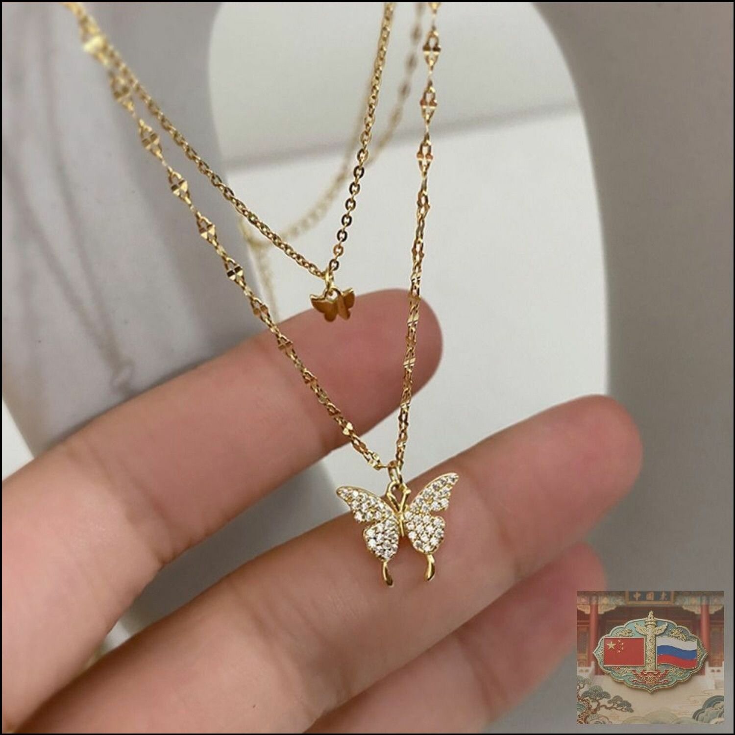 Бусы, серебро — фото 1