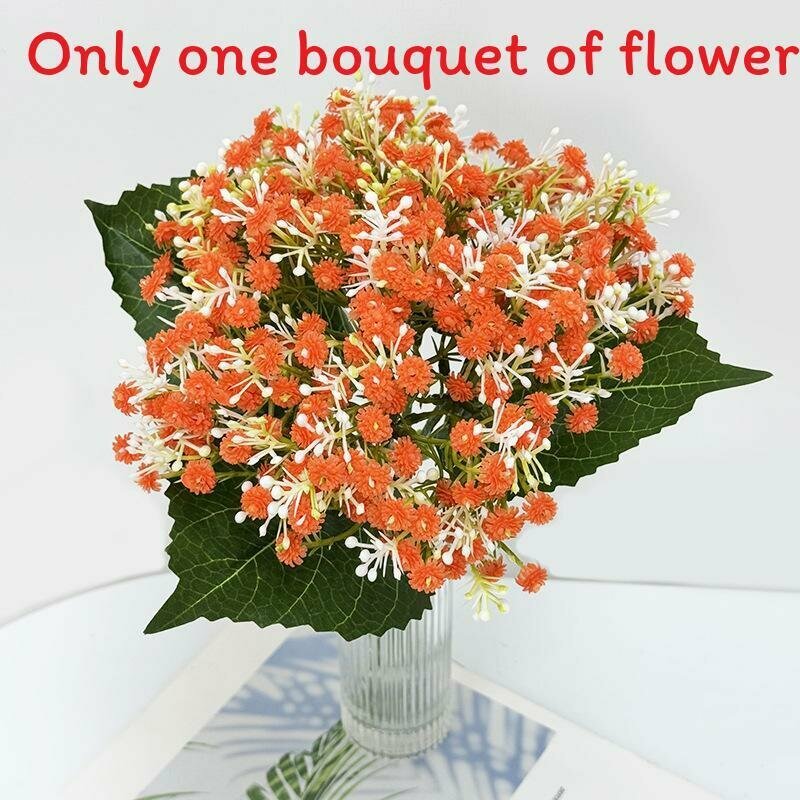 Искусственная гвоздика паникула декоративная с мягким гелем для свадебных и фотосессий оранжевый