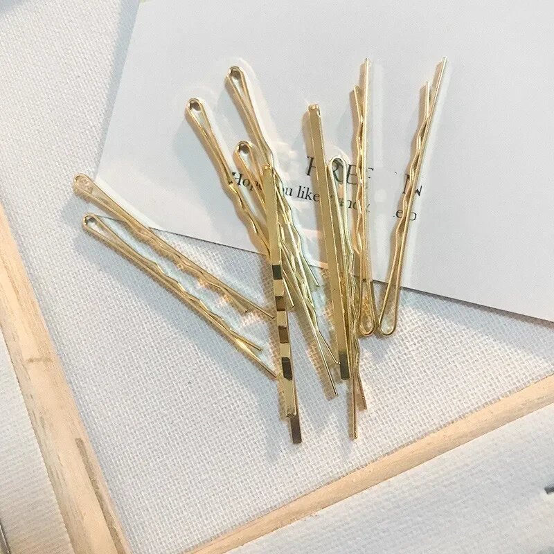 Золотые волнистые заколки для волос 10 шт.