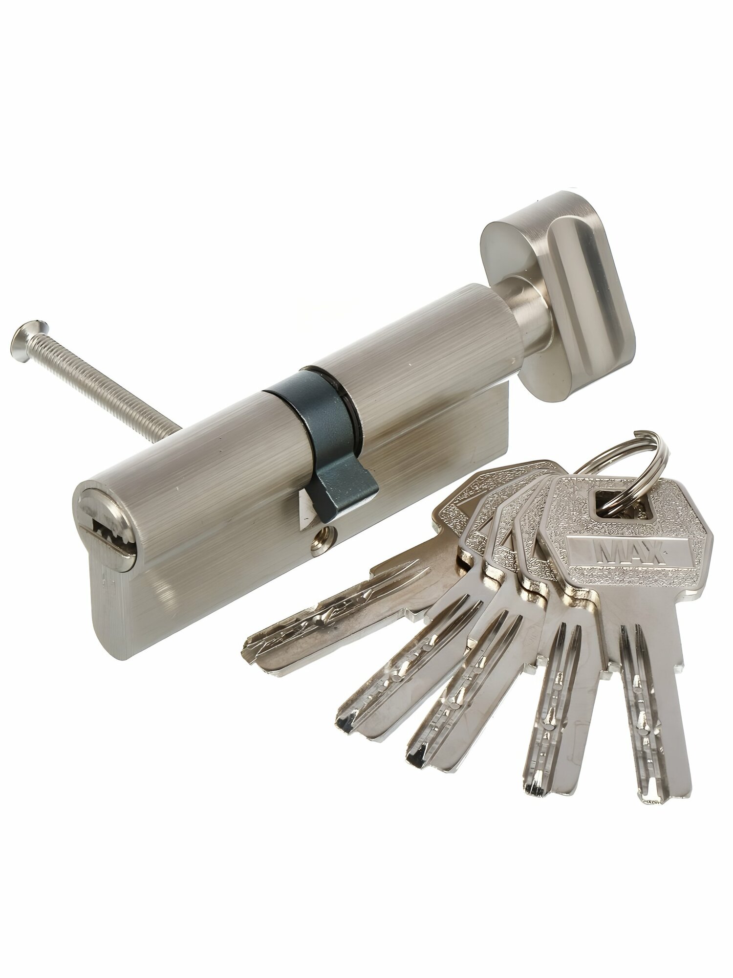 Личинка замка двери Стандарт, MAX 80, 14 797, 80 мм, матовый никель, 5 перфоключей/вертушка