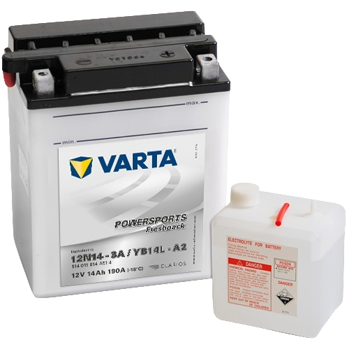 Мото аккумулятор VARTA Powersports FP 514 011 014 A514 (12N14-3A, YB14L-A2) 14 Аh 190A 135x90x167