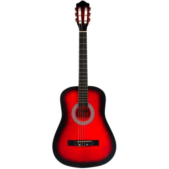 Классическая гитара Belucci BC3825 RDS, с медиаторами, чехлом, ремнём, струнами, красный