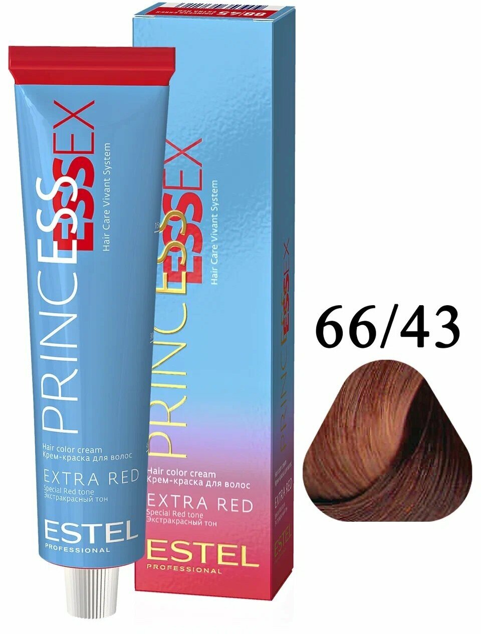 66/43 Крем-краска ESTEL PRINCESS ESSEX, Тёмно-русый медно-золотистый(EXTRA RED)
