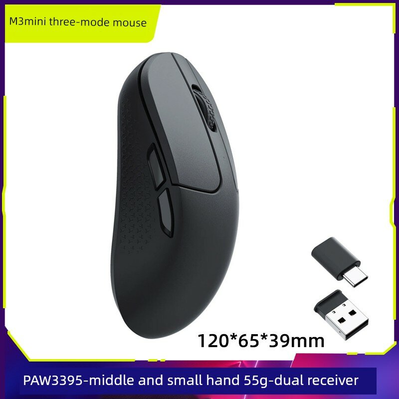 Беспроводная мышь Keychron M3 с тремя режимами подключения (Bluetooth), для больших рук, RGB-подсветка, для компьютера,