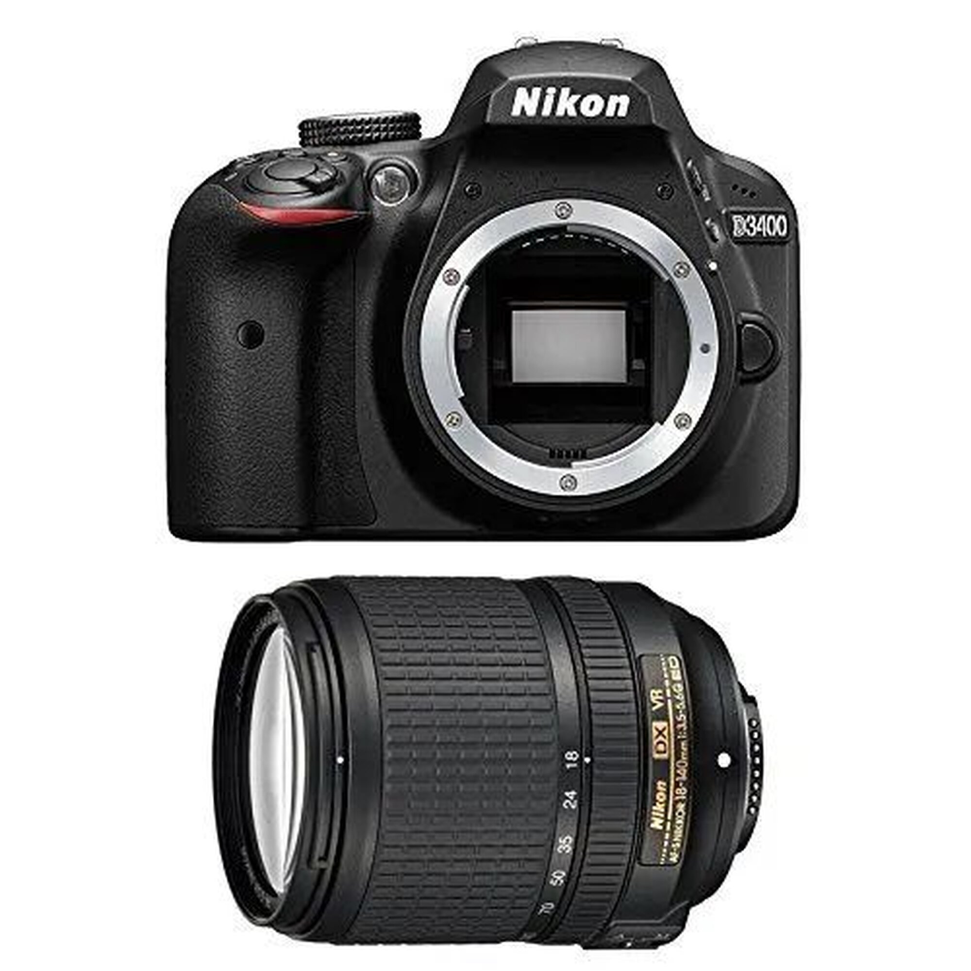Фотоаппарат Nikon D3400 Kit 18-140mm, зеркальный, 24 МП, 3-дюймовый экран