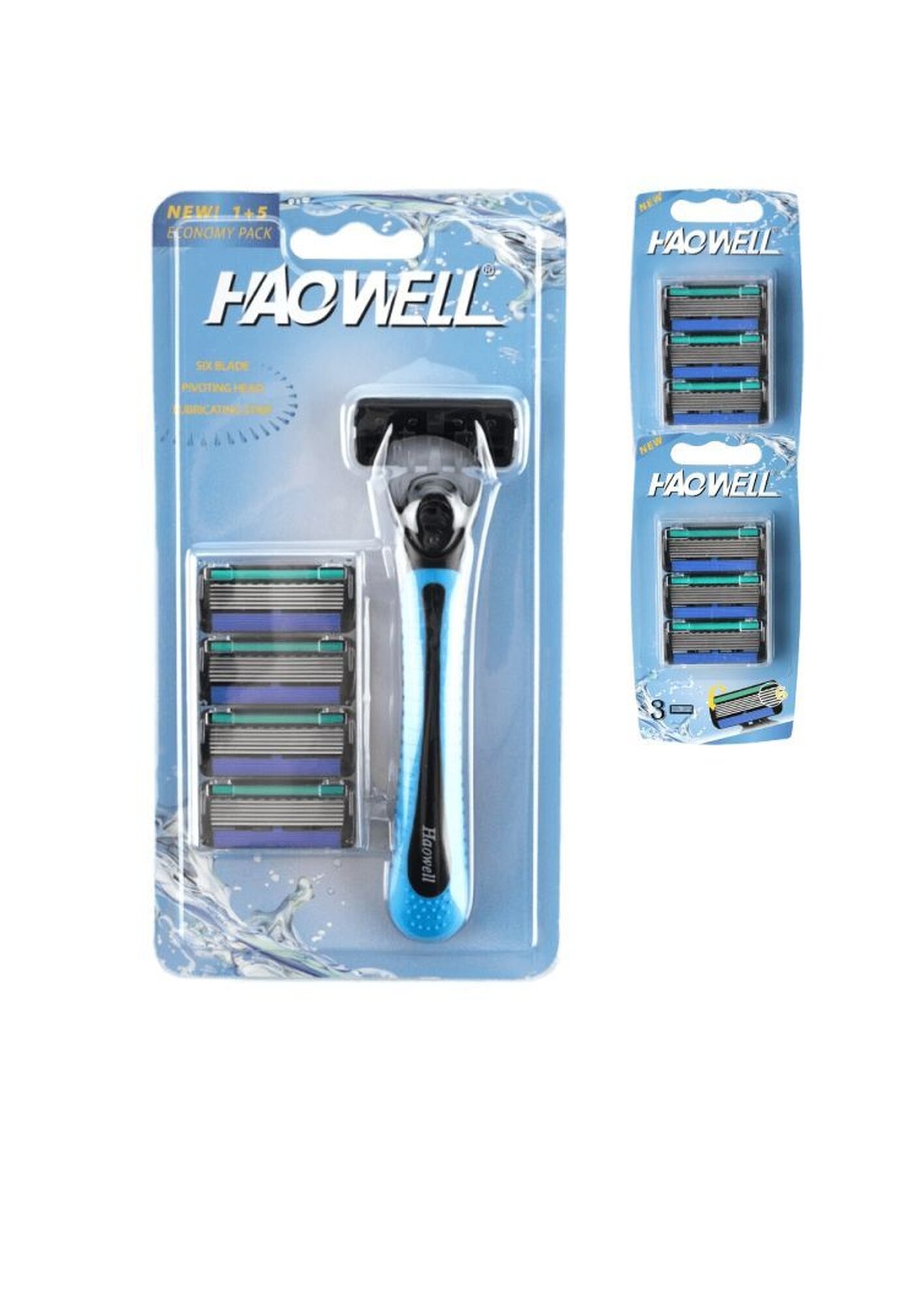 Станок для бритья HAOWELL HW-601DR, 11 сменных картриджей, 6 лезвий, плавающая головка
