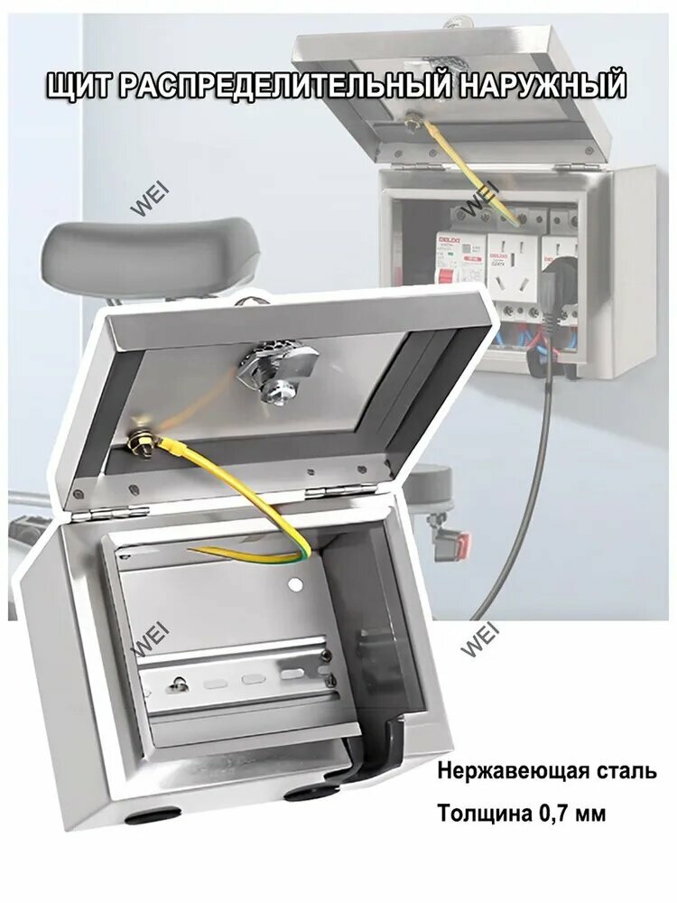 Распределительный бокс щиток электрический для автоматов металлический уличный для счетчика навесной