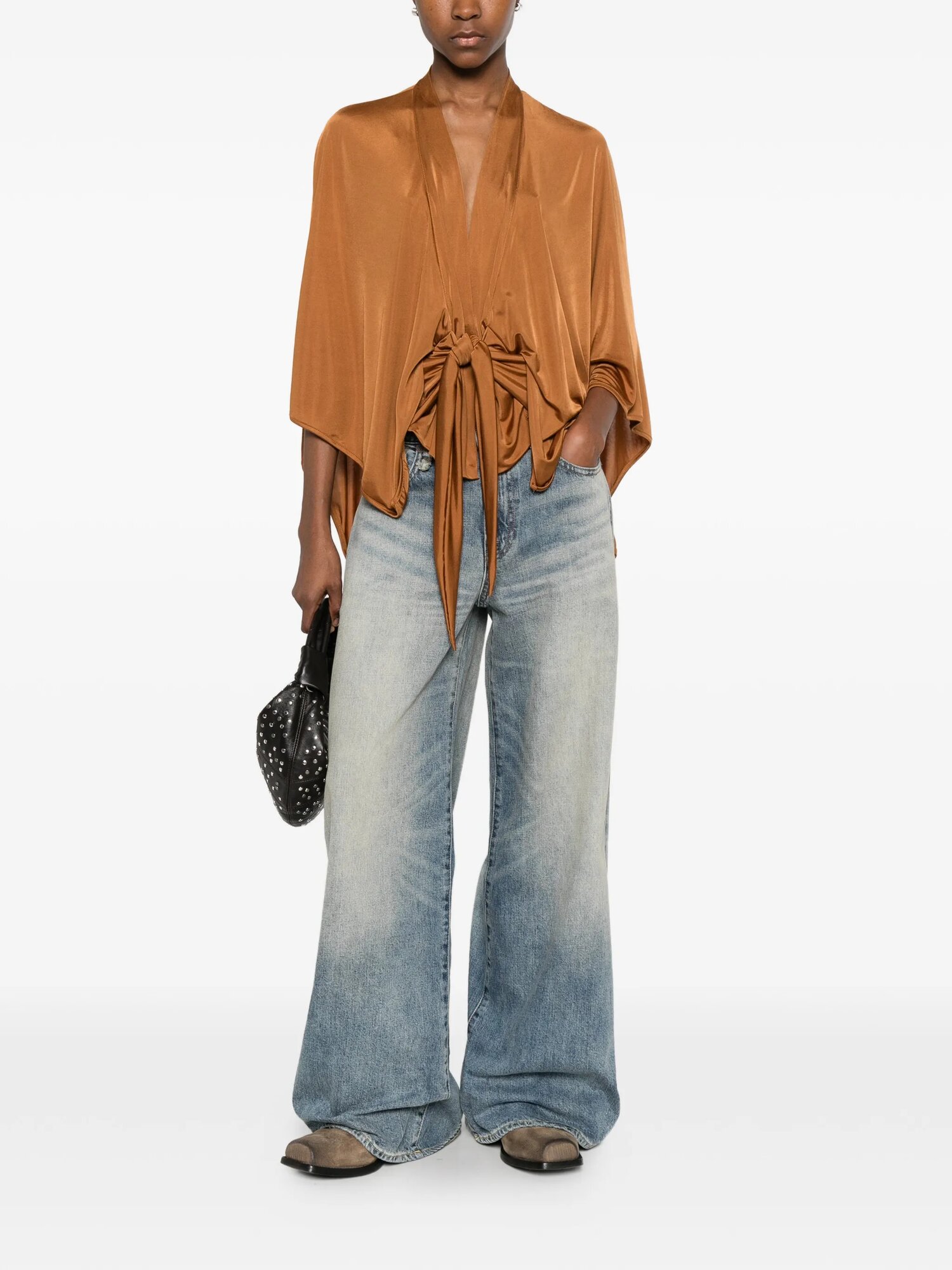 Блуза Rick Owens Lilies Knot-detail blouse, размер 40 — фото 1