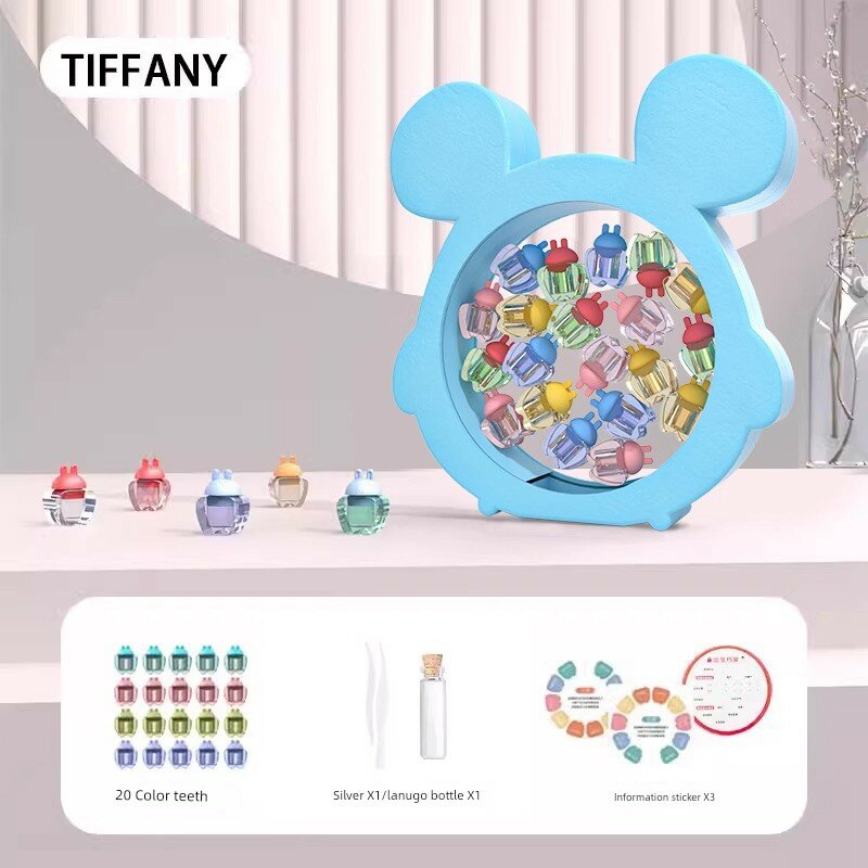 Коробка для сбора зубов T1 из кристалла без Disney, цвет Тиффани, детский органайзер