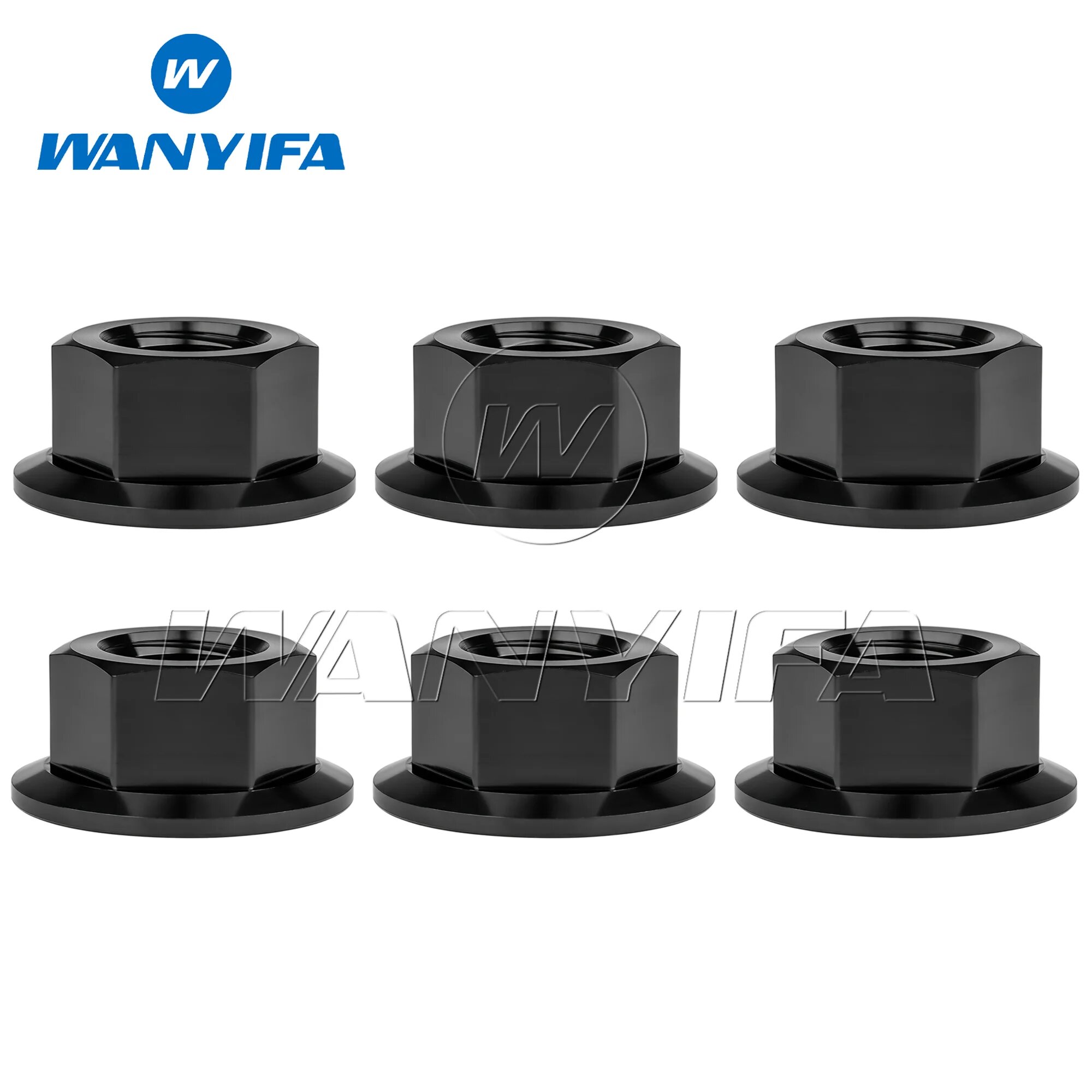 Wanyifa титановые гайки M6/M8 6 шт. М8, черный