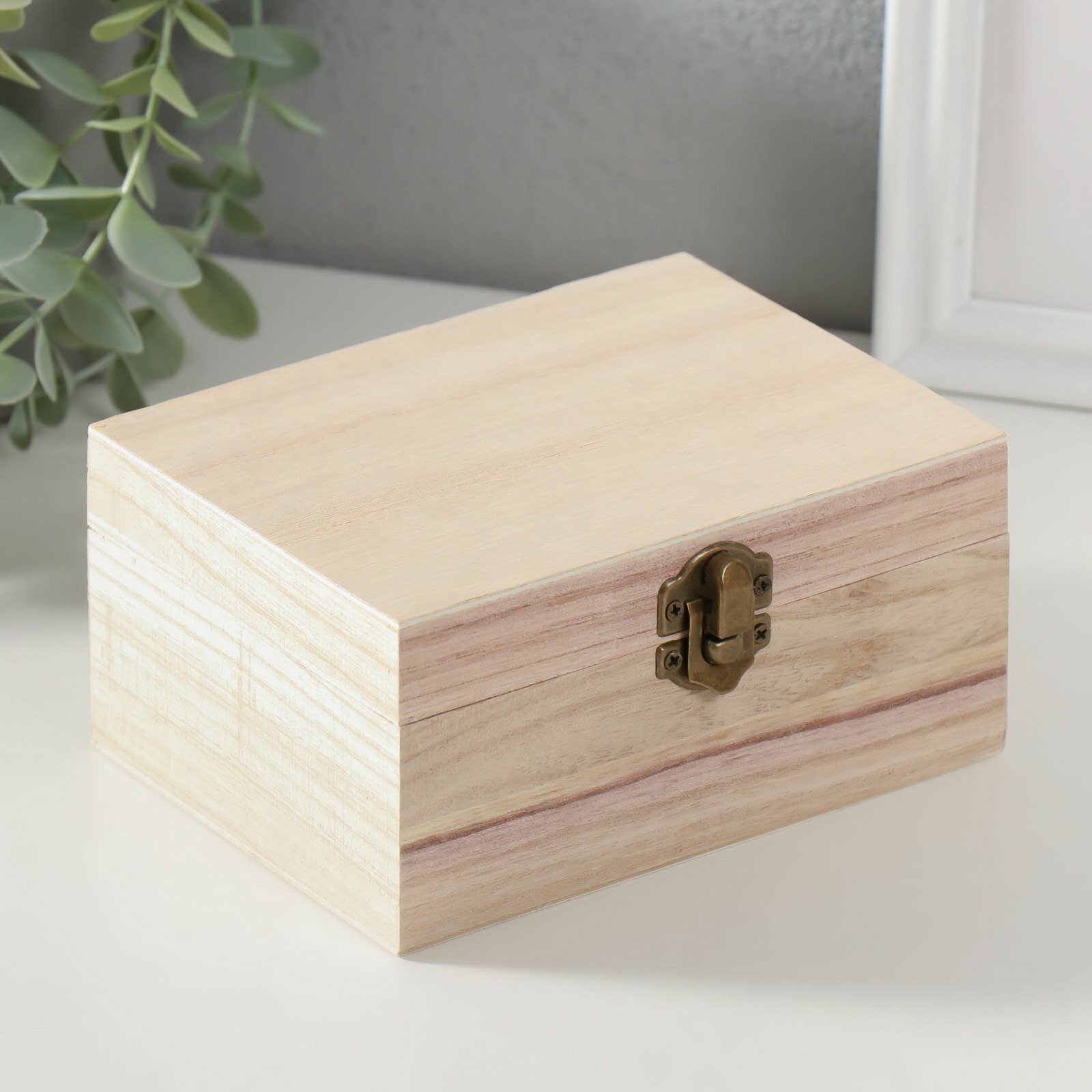 Шкатулка для росписи дерево "Прямоугольная", для творчества, декора, 14x7x10.5 см