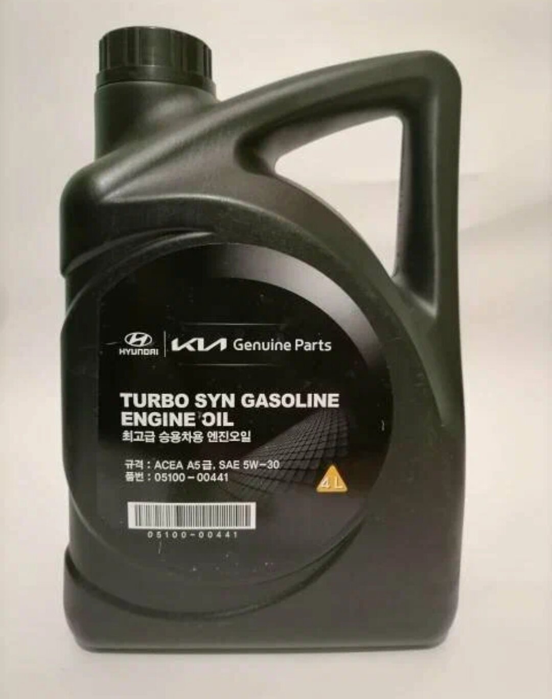 Масло моторное синтетическое Hyundai/Kia Turbo SYN Gasoline 5W-30, 4л, артикул 05100-00441