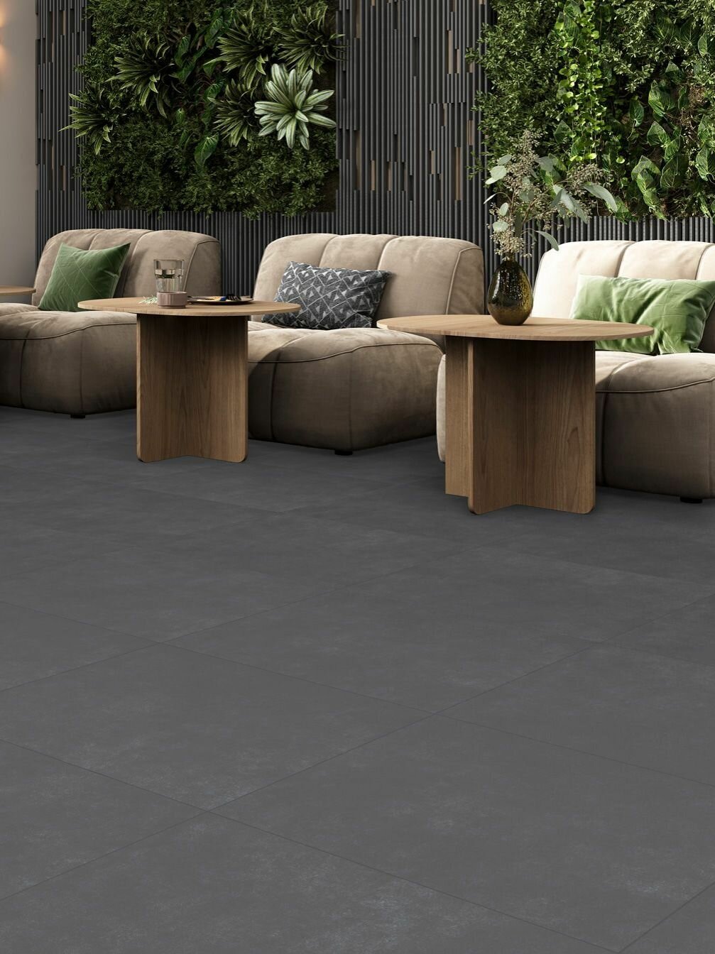 Керамогранит Лайф Цемент темно-серый / Life Cement Graphite 600x600мм Матовая