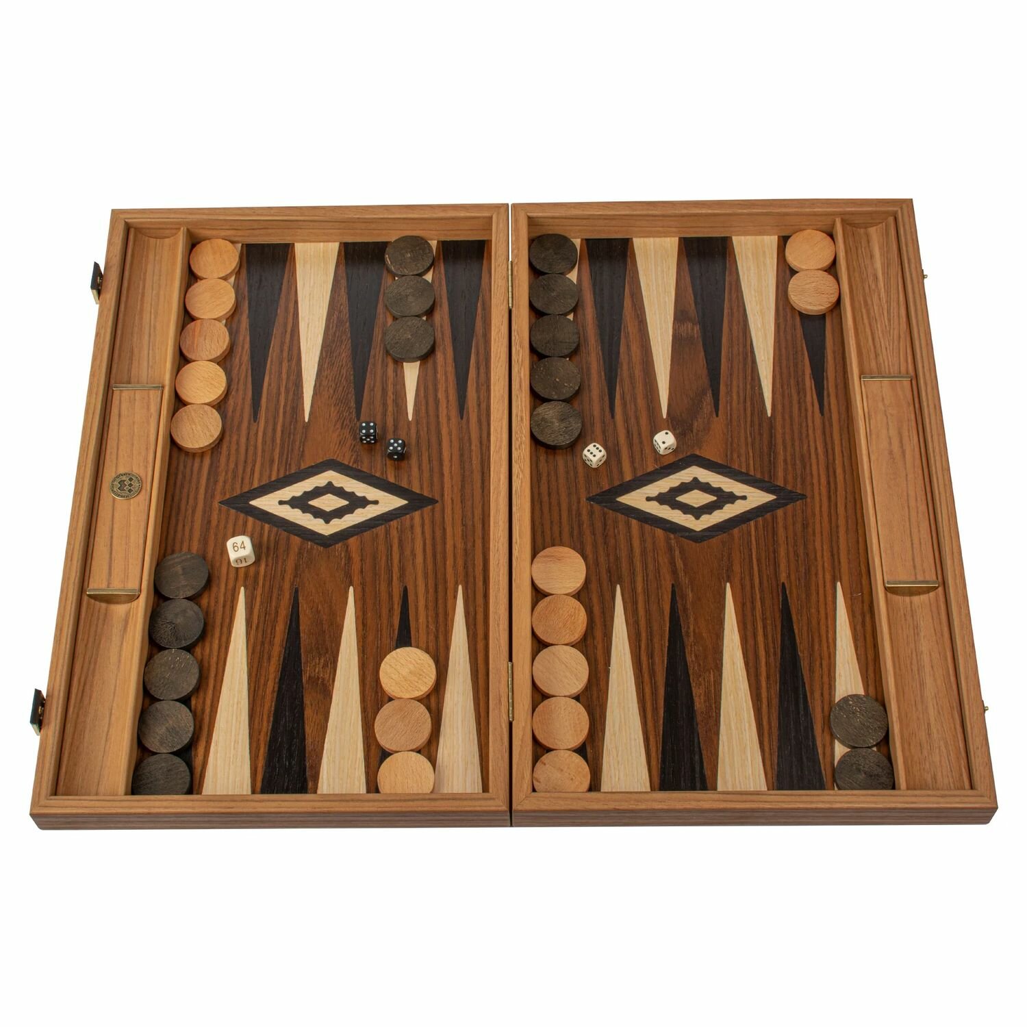 Нарды Manopoulos Handcrafted American Walnut Backgammon Set BKK2