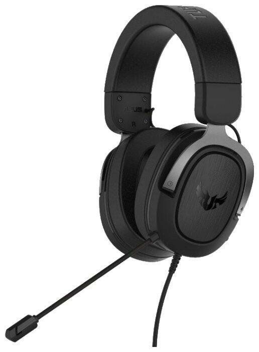 Гарнитура проводная ASUS TUF Gaming H3, черно-серый, 3.5 mm, игровые, 90YH028G-B1UA00