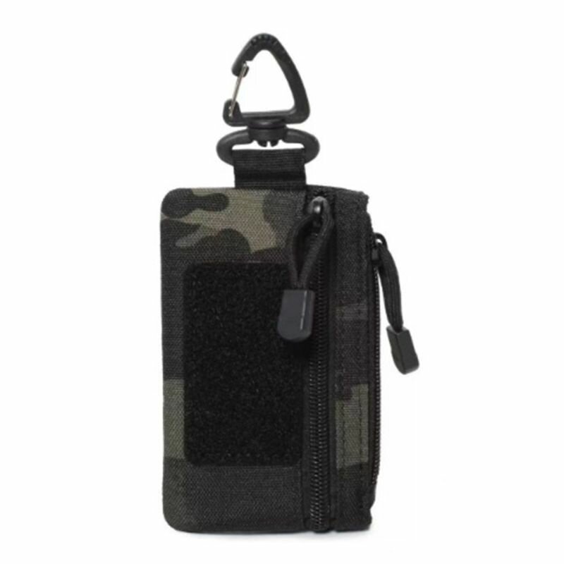 (1 шт.) Поясная сумка для походов и повседневной носки - черный камуфляж