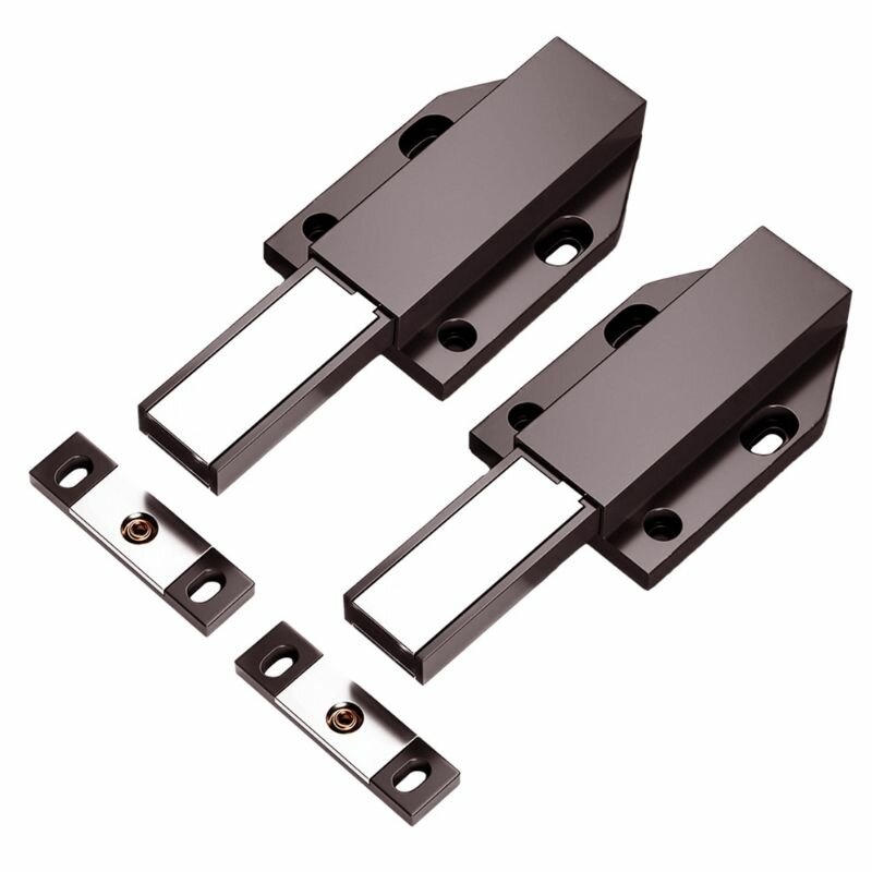 (2 шт.) Толкатель-доводчик для шкафов без ручки коричневый, длинный, для одной дверцы