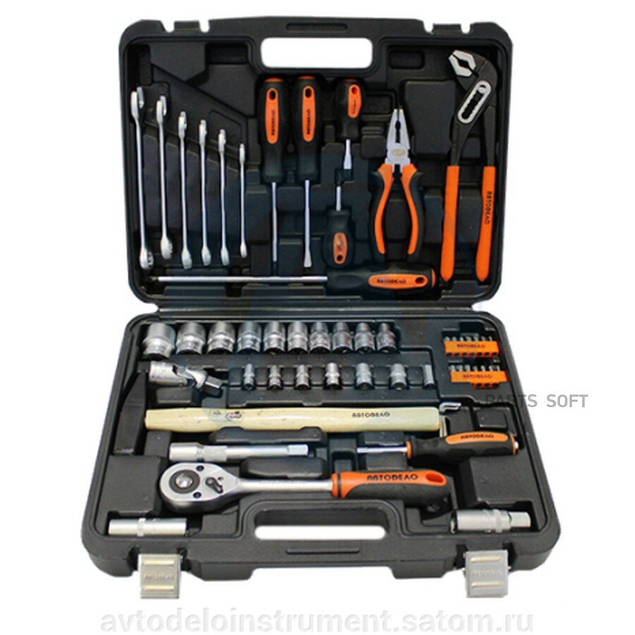 Набор инструментов (56 предметов) "АвтоDело" (1/4", 1/2") автодело 39856 | цена за 1 шт
