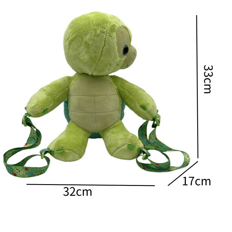 Милый зеленый плюшевый рюкзак в виде черепашки для детей, мягкая игрушка с вышивкой