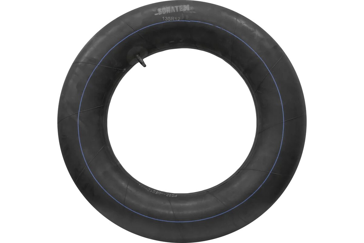 Автокамера Sonatex 135R12 каучуковая R12 с пневматическим вентилем TR‑13, ширина 145 мм, для шин 135/80R12, лёгкая и практичная.