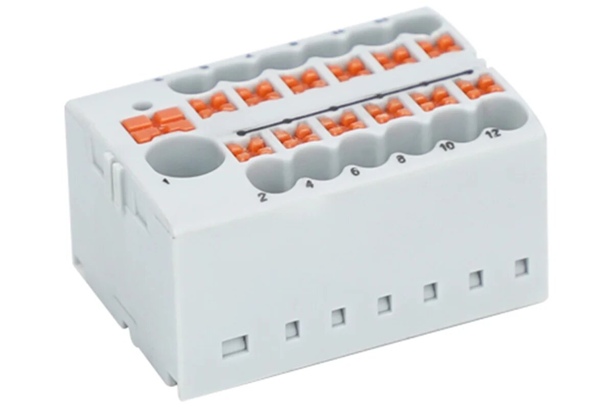Блок распределительный CONTA JPTFIX6/12X2.5 Gray серый 13 точек подключения, пластик, монтаж на Din‑рейку