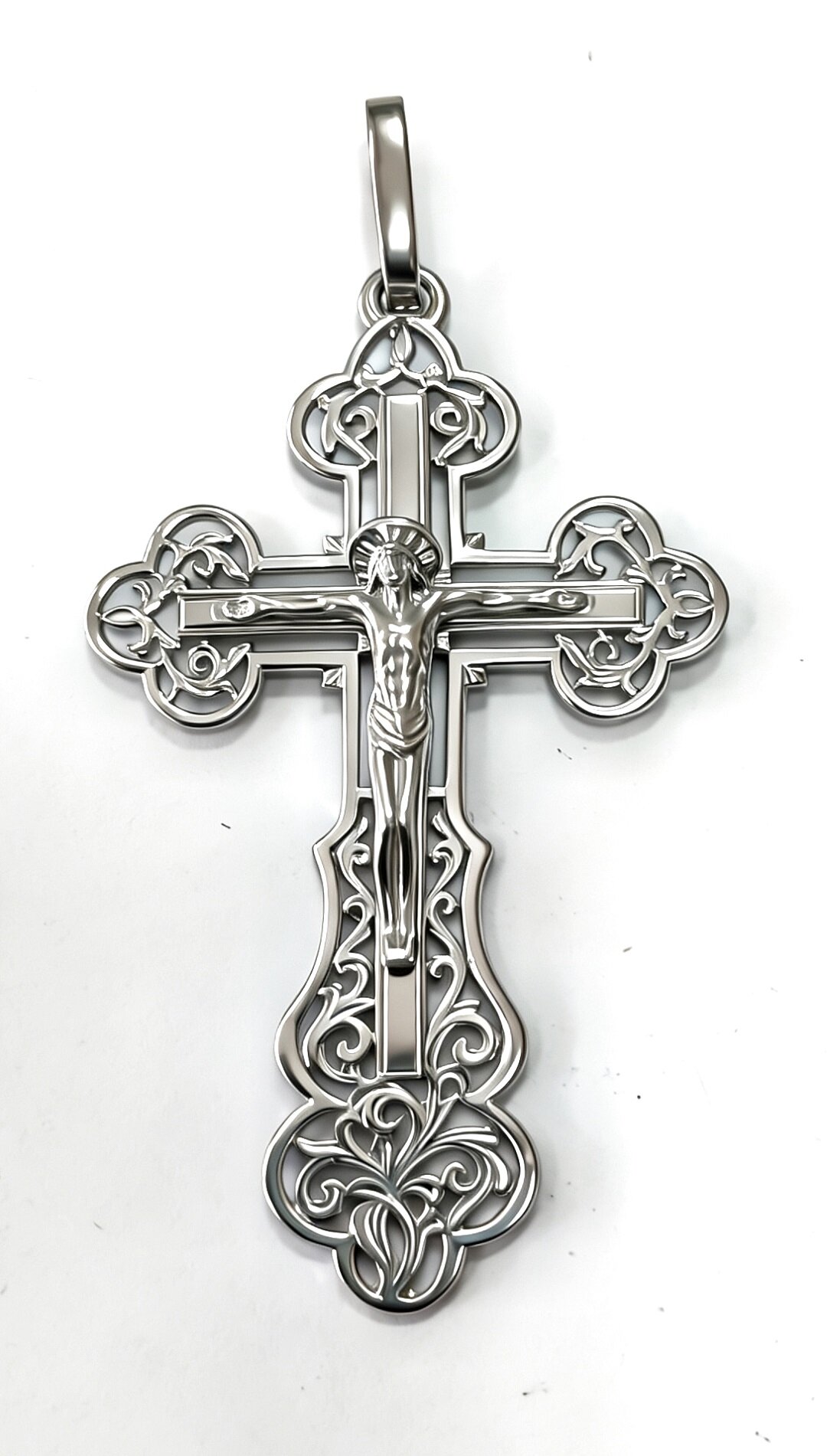Крестик, серебро, 925 проба, родирование
